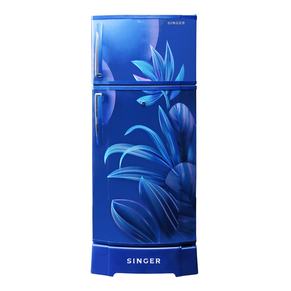 Singer GEO Refrigerator - 2 Doors, 185L (Floral Blue) | Hom4u